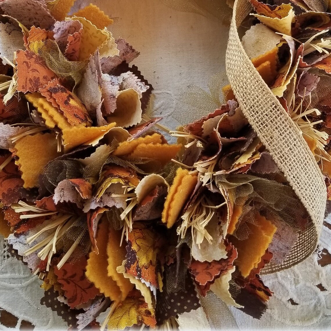Fall Wreath Fall Heart Rag Wreath Indoor Fall Rag Wreath | Etsy