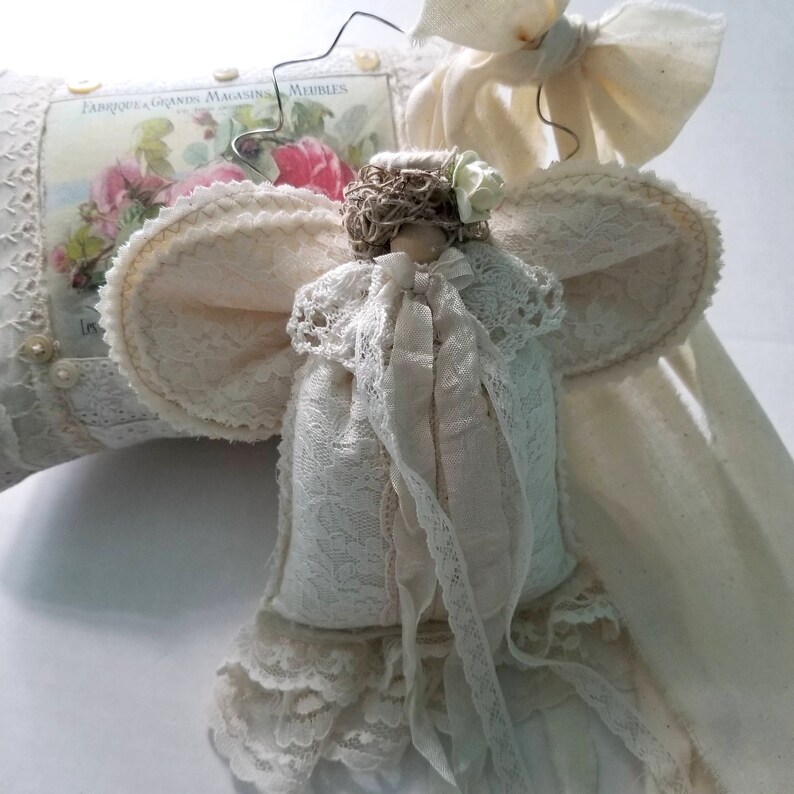 Angel Shabby Lace Angel With Rag Bow Handmade Angel | Etsy