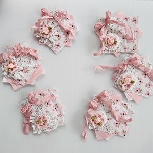 Shabby Pink Roses Cluster Set, 3-piece Pink and White Snippet Clusters ...