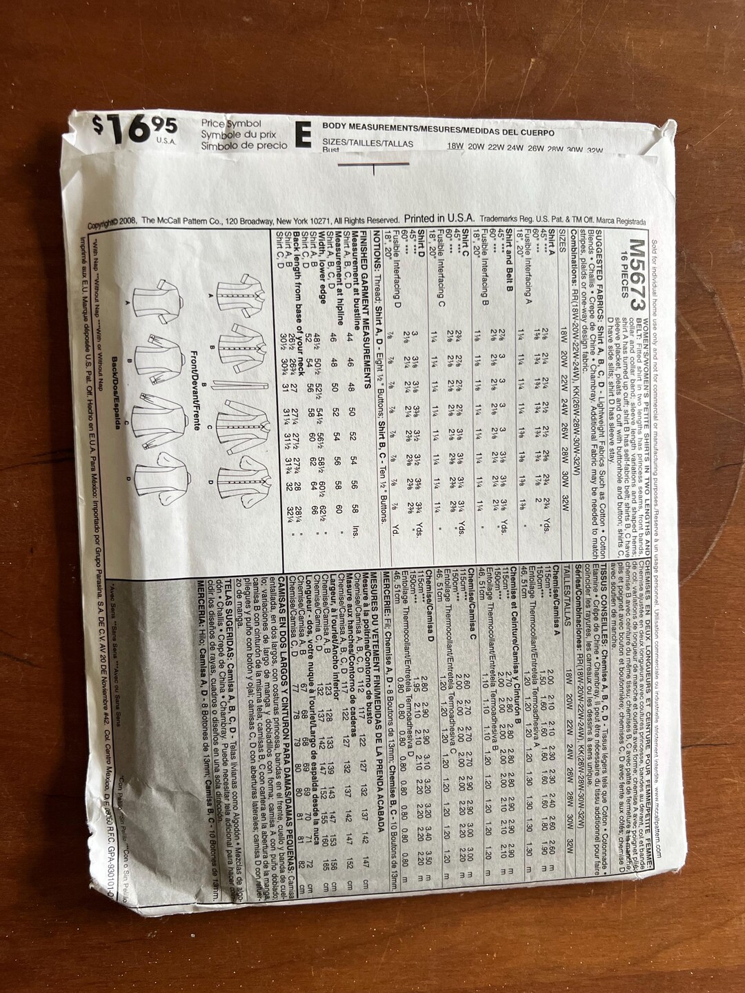 Mccall's Women's Classic Princess Seam Blouse Sewing Pattern - Etsy