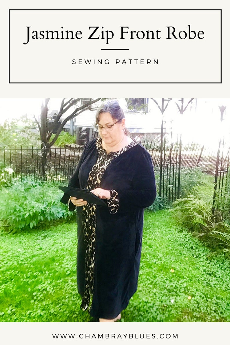 Jasmine Zip Front Robe PDF Sewing Pattern - Etsy