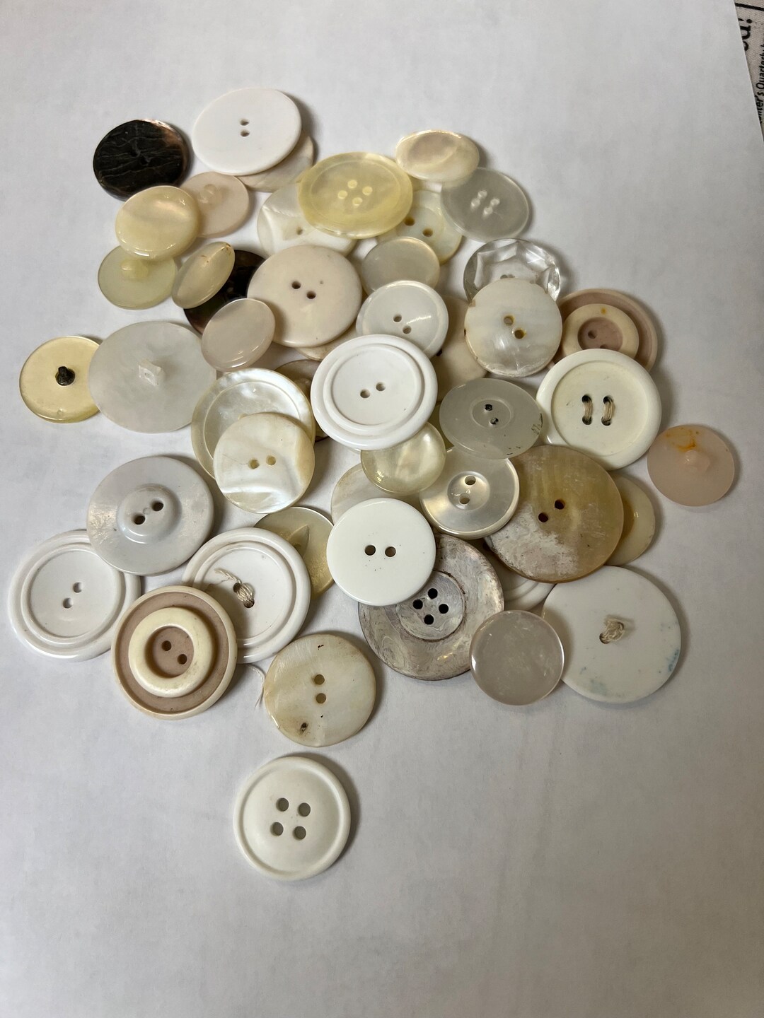 Medium to Large White Button Lot, 50 Buttons - Etsy