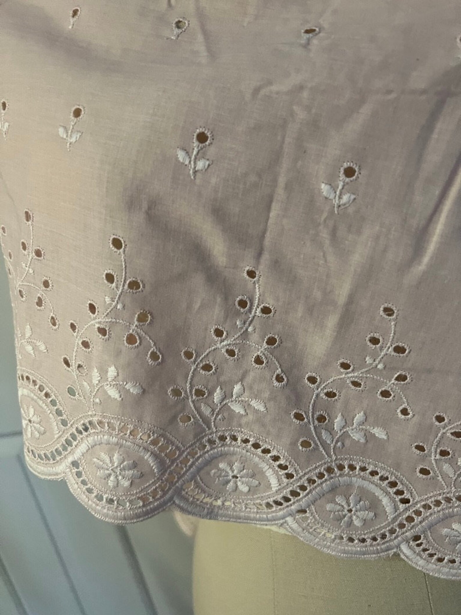 Peach Embroidered Cotton Eyelet Edging Fabric 12 Wide - Etsy