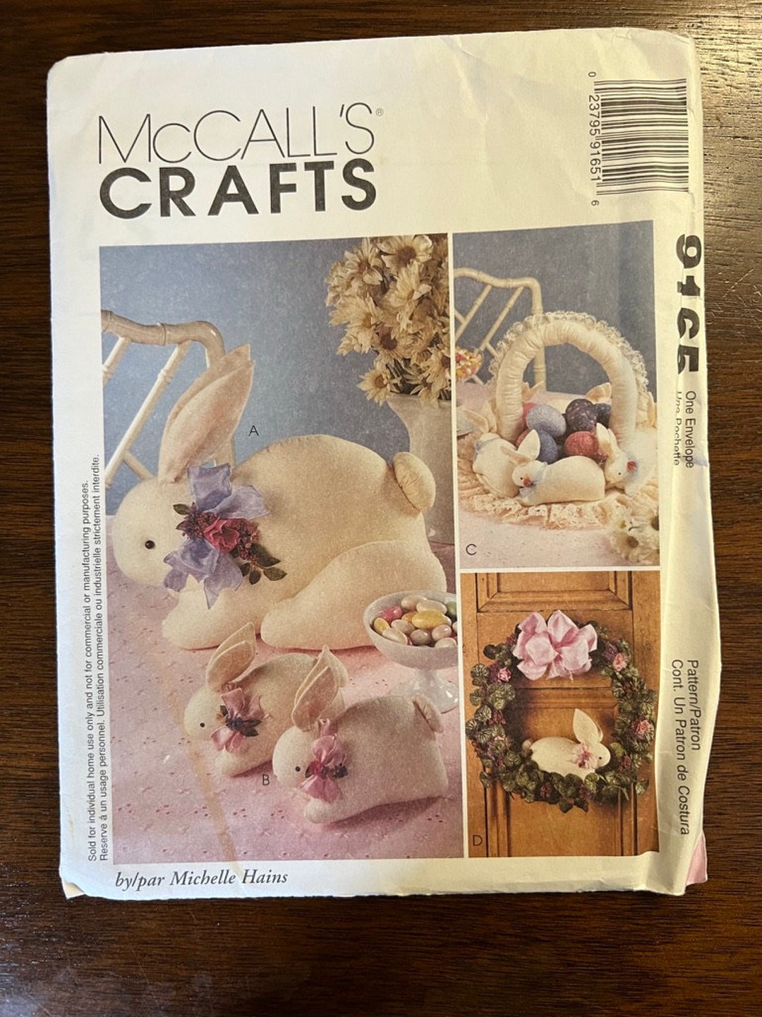 Mccall's 9165 Easter Bunnies, Basket and Wreath Sewing Pattern, 1990's - Etsy