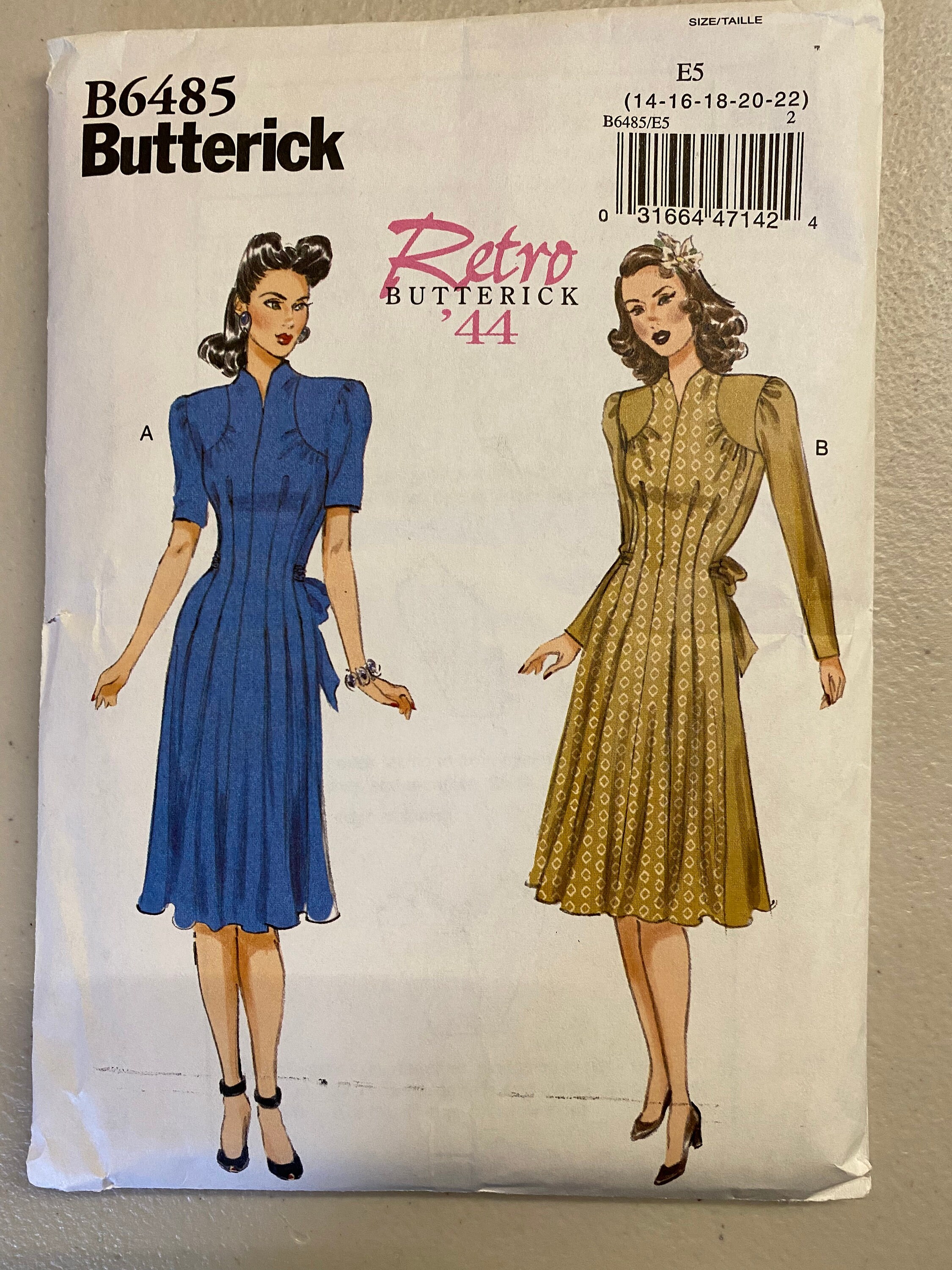 Butterick B6485 Retro 1944 Dress - Etsy