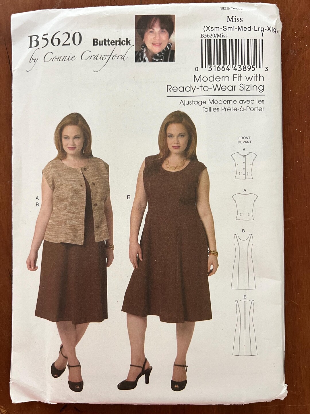 Butterick Princess Seam Dress With Sleeveless Jacket Sewing Pattern - Etsy