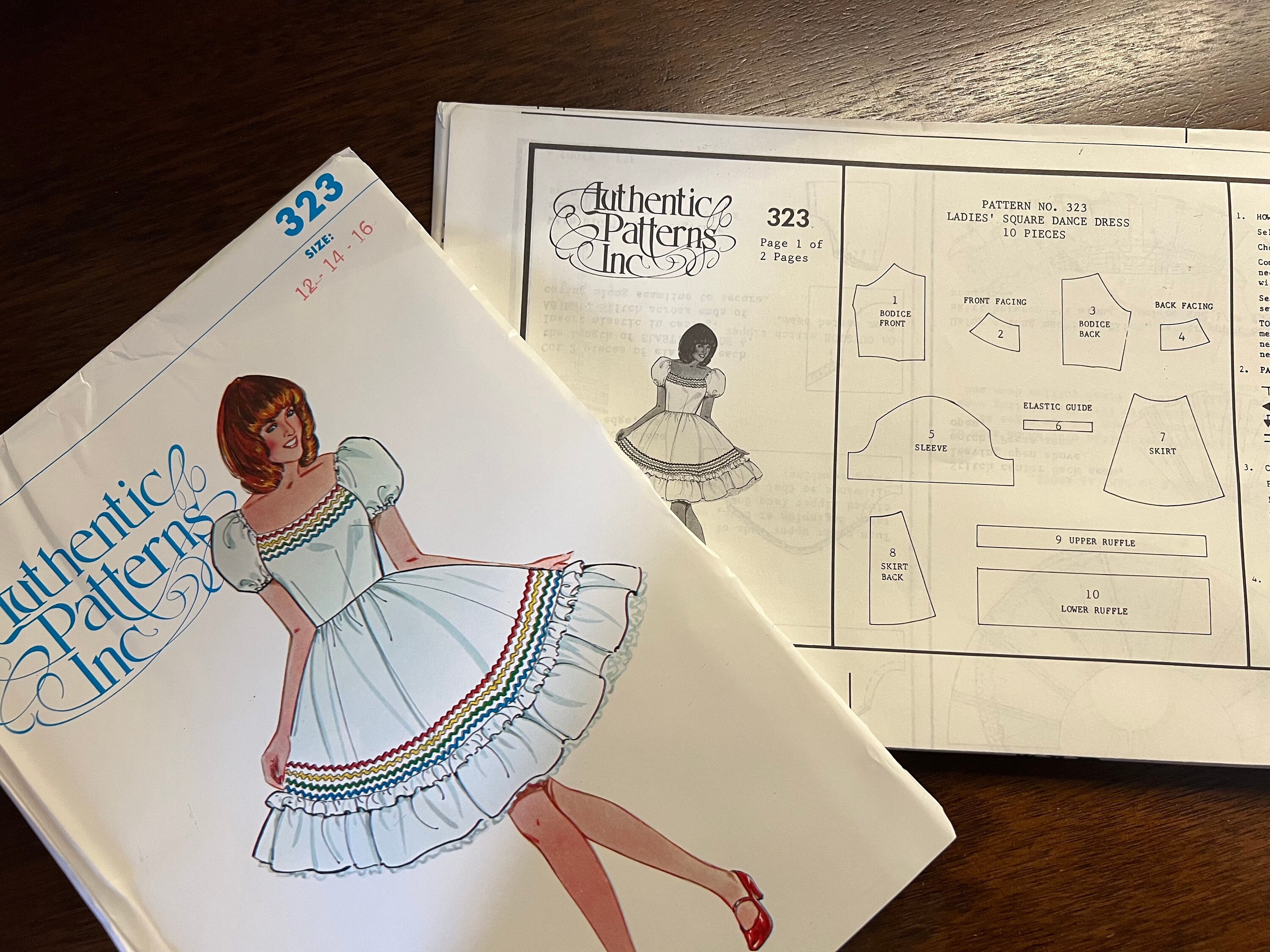 Authentic Patterns Inc Patio Square Dancing Dress Sewing Pattern, 1970 ...