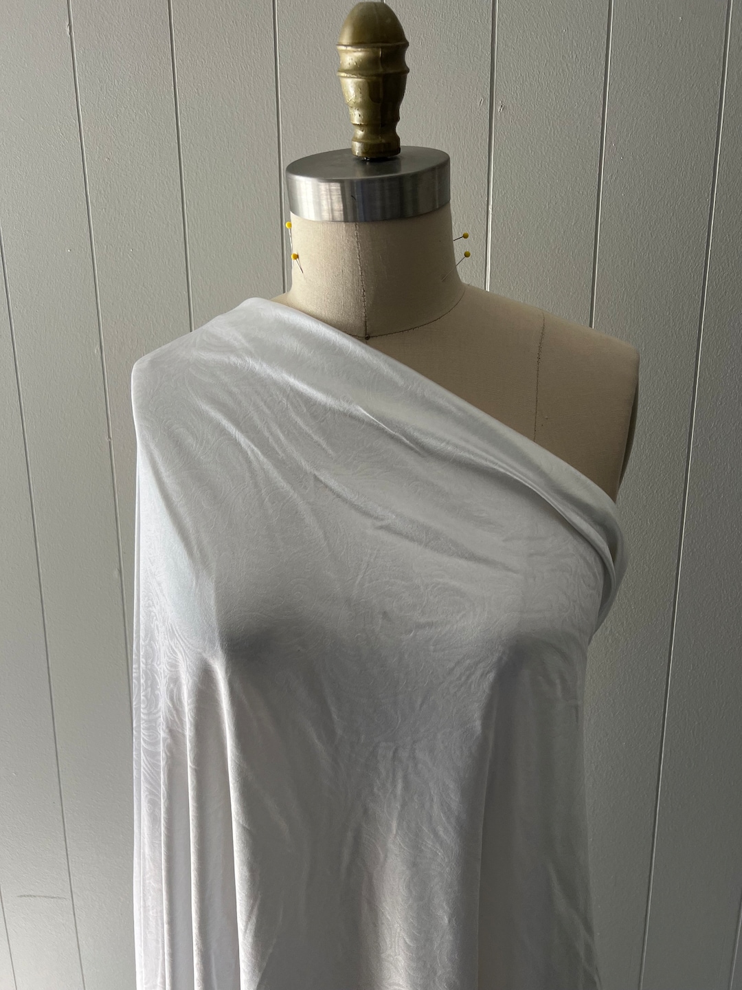 Vintage Embossed White Nylon Tricot Fabric - Etsy