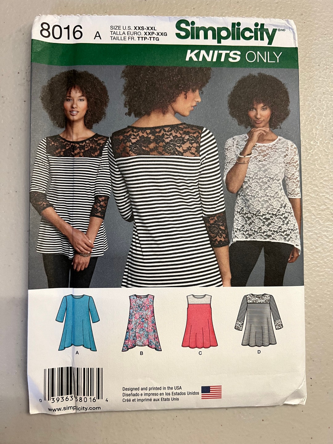 Simplicity 8016, Ladies Tunic Top Sewing Pattern - Etsy