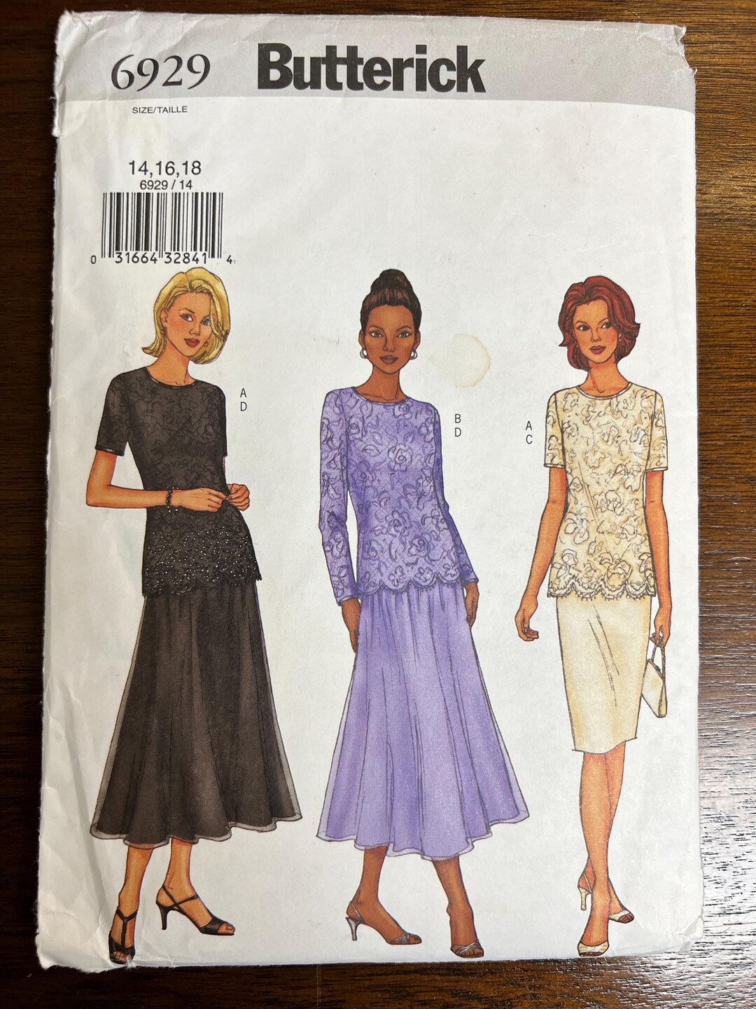 Mother of the Bride Dress With Lace Overlay Sewing Pattern is Butterick ...