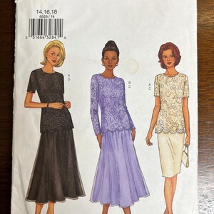 Mother of the Bride Dress With Lace Overlay Sewing Pattern is Butterick ...