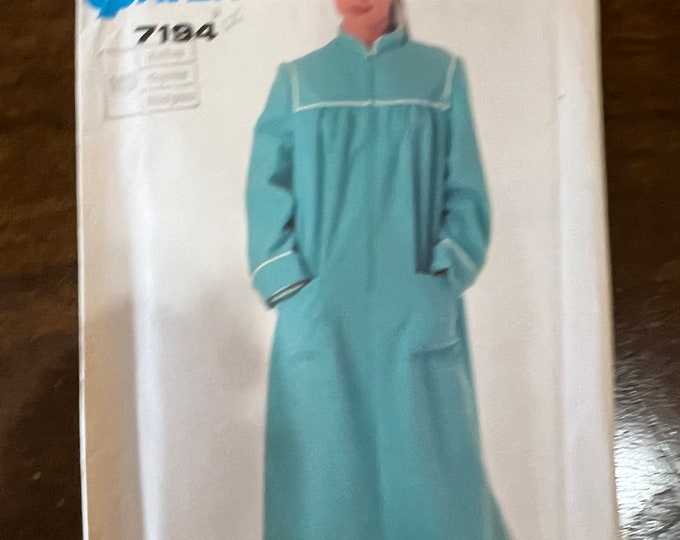 Simplicity 7194 Easy Fleece Zip Front Robe Sewing Pattern, 1980's - Etsy