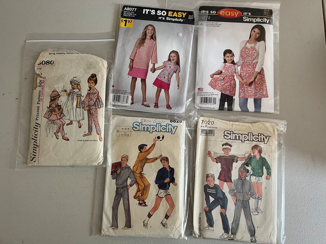 Simplicity Kids Sewing Pattern Lot - Etsy
