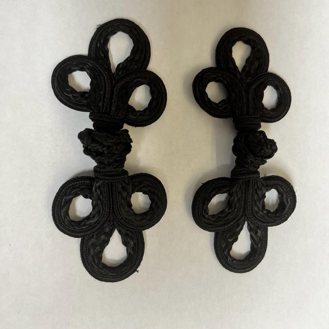 Large Black Frog Button Closures - Etsy