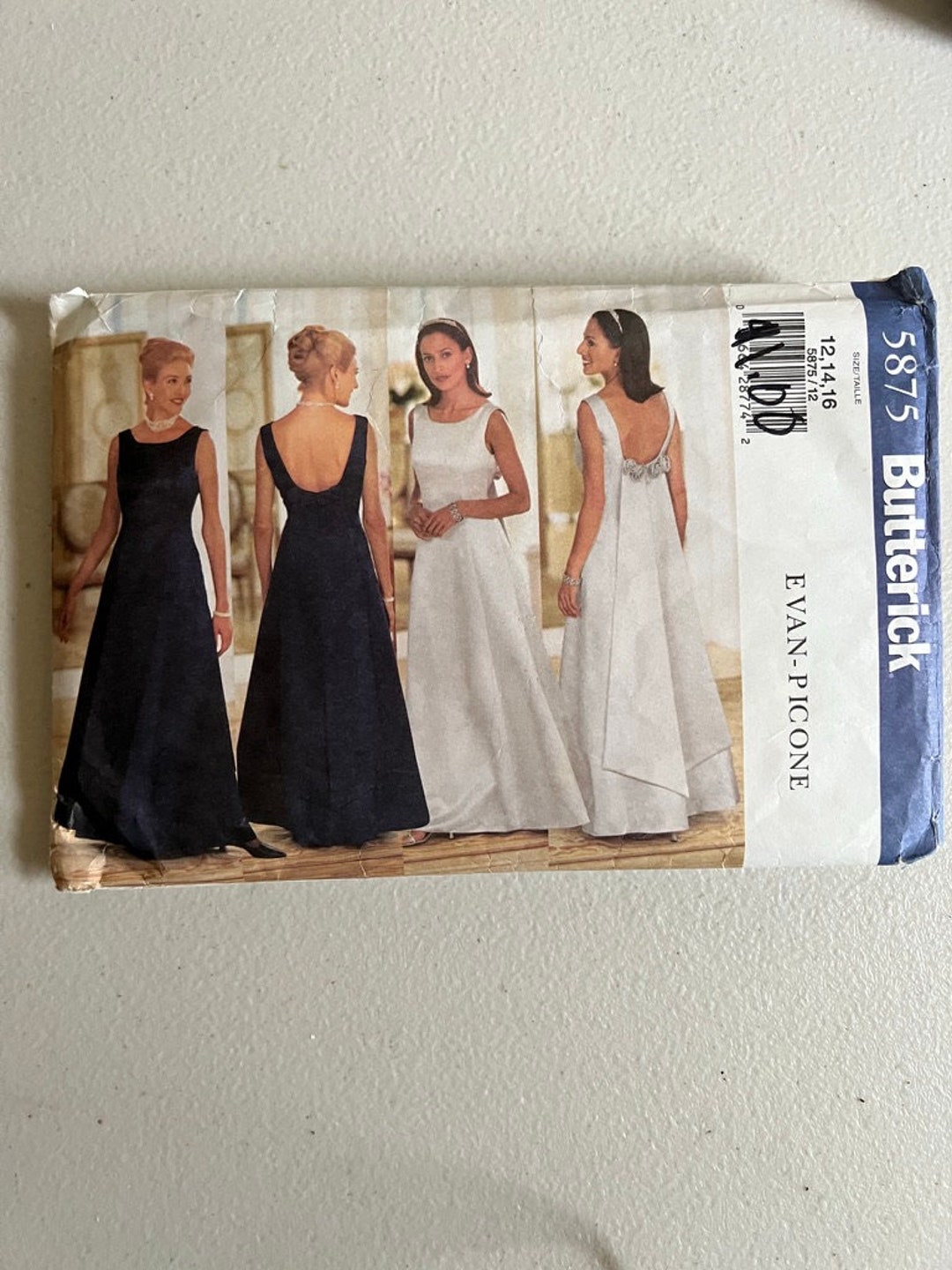 Butterick 5875, Evan Picone Evening Gown Sewing Pattern - Etsy