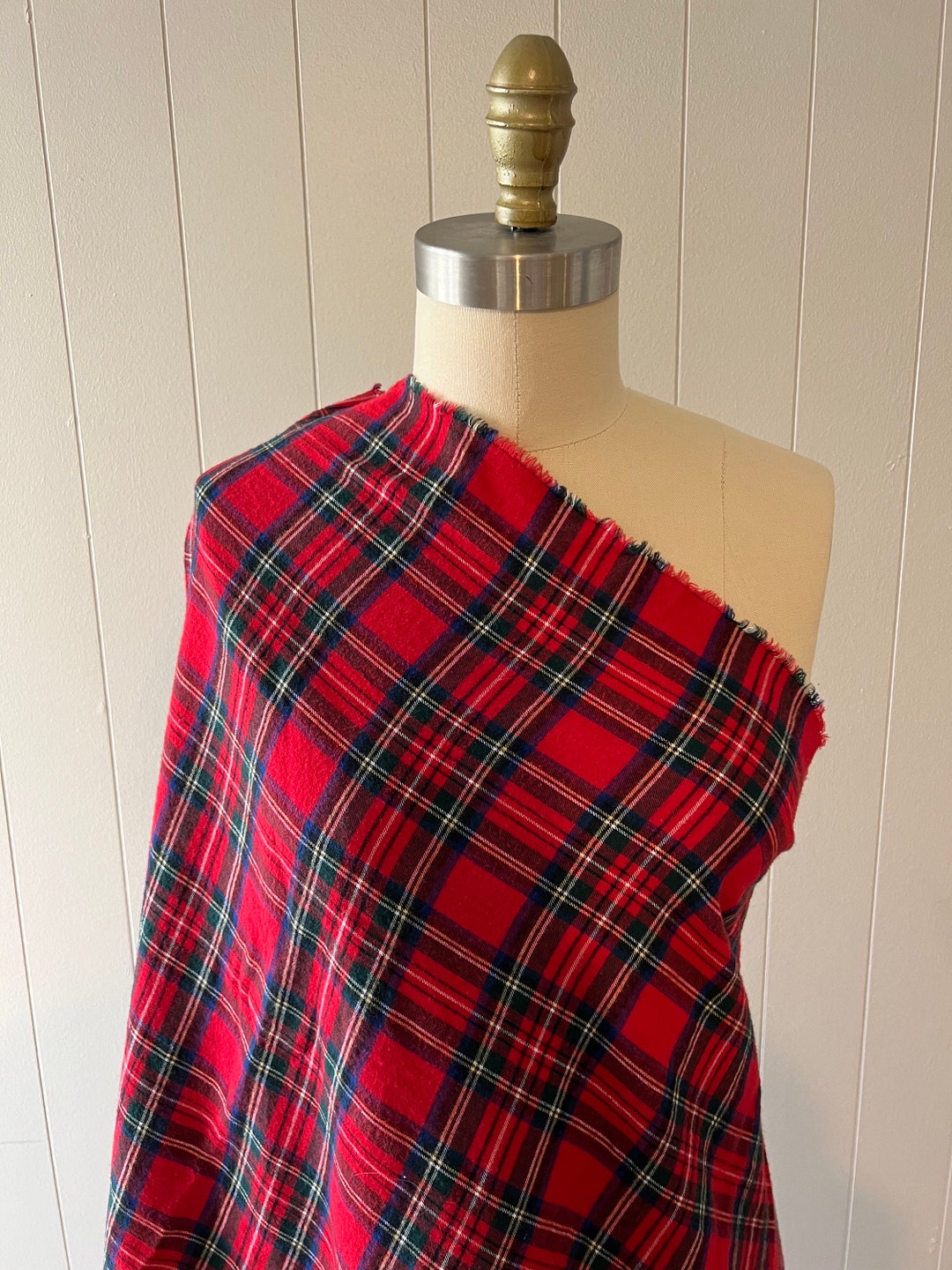 Red Tartan Cotton Flannel Fabric - Etsy