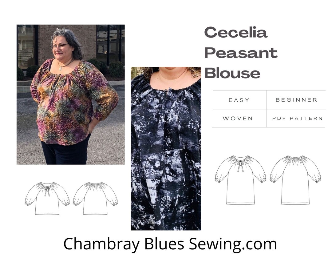 Cecelia Peasant Blouse PDF Sewing Pattern - Etsy