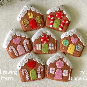 PATTERN Felt Gingerbread House Christmas Ornament Decoration, Pdf for ...