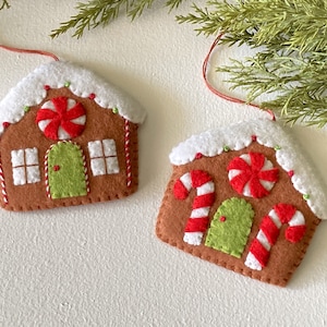 PATTERN Felt Gingerbread House Christmas Ornament Decoration, Pdf for ...