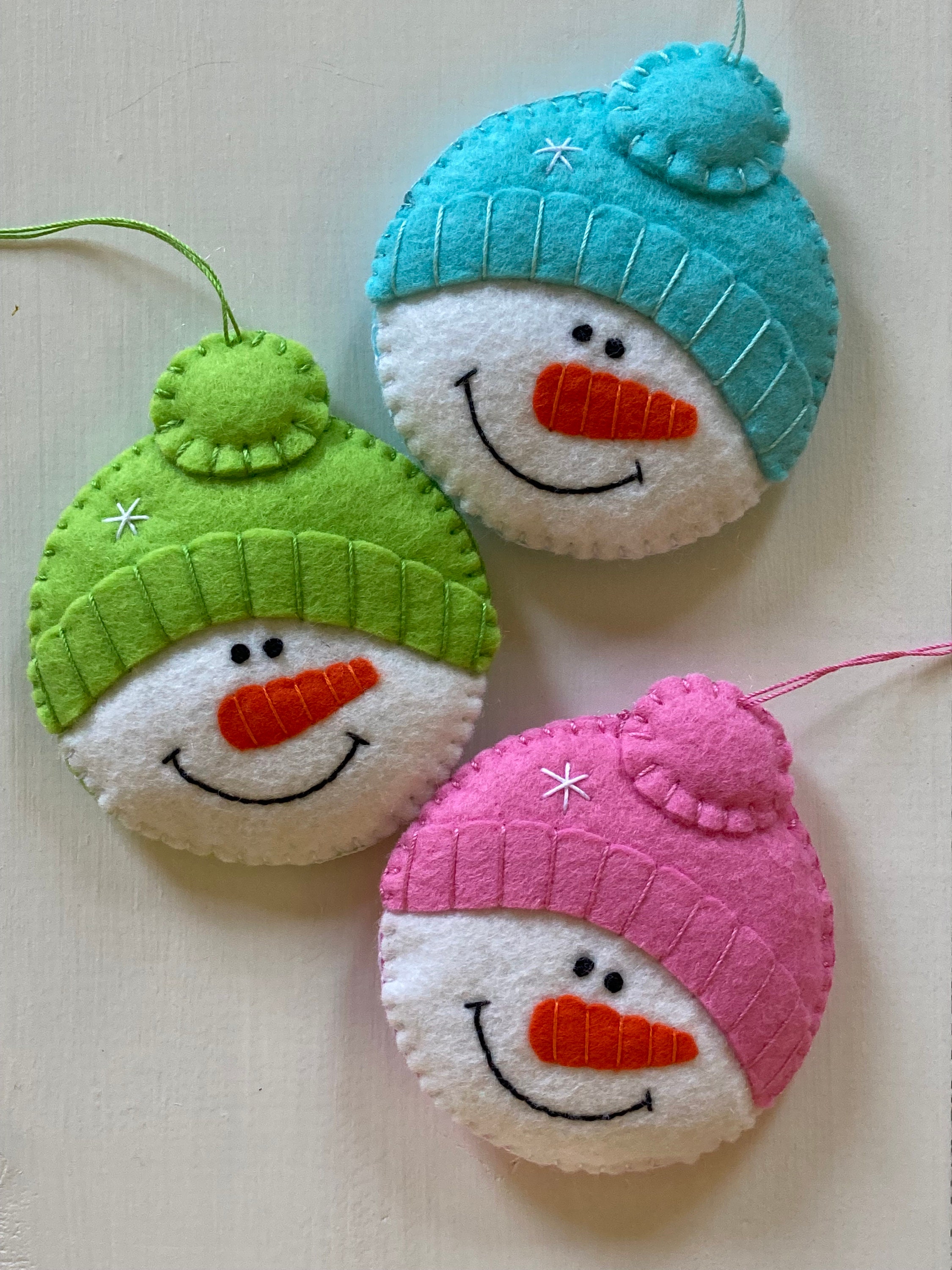 Felt PATTERN Snowman Face Ornament Snowman Head Christmas - Etsy