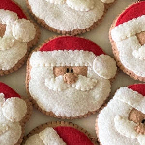 PDF Santa Clause Felt Ornament PATTERN Christmas Cookie for Hand Sewing ...