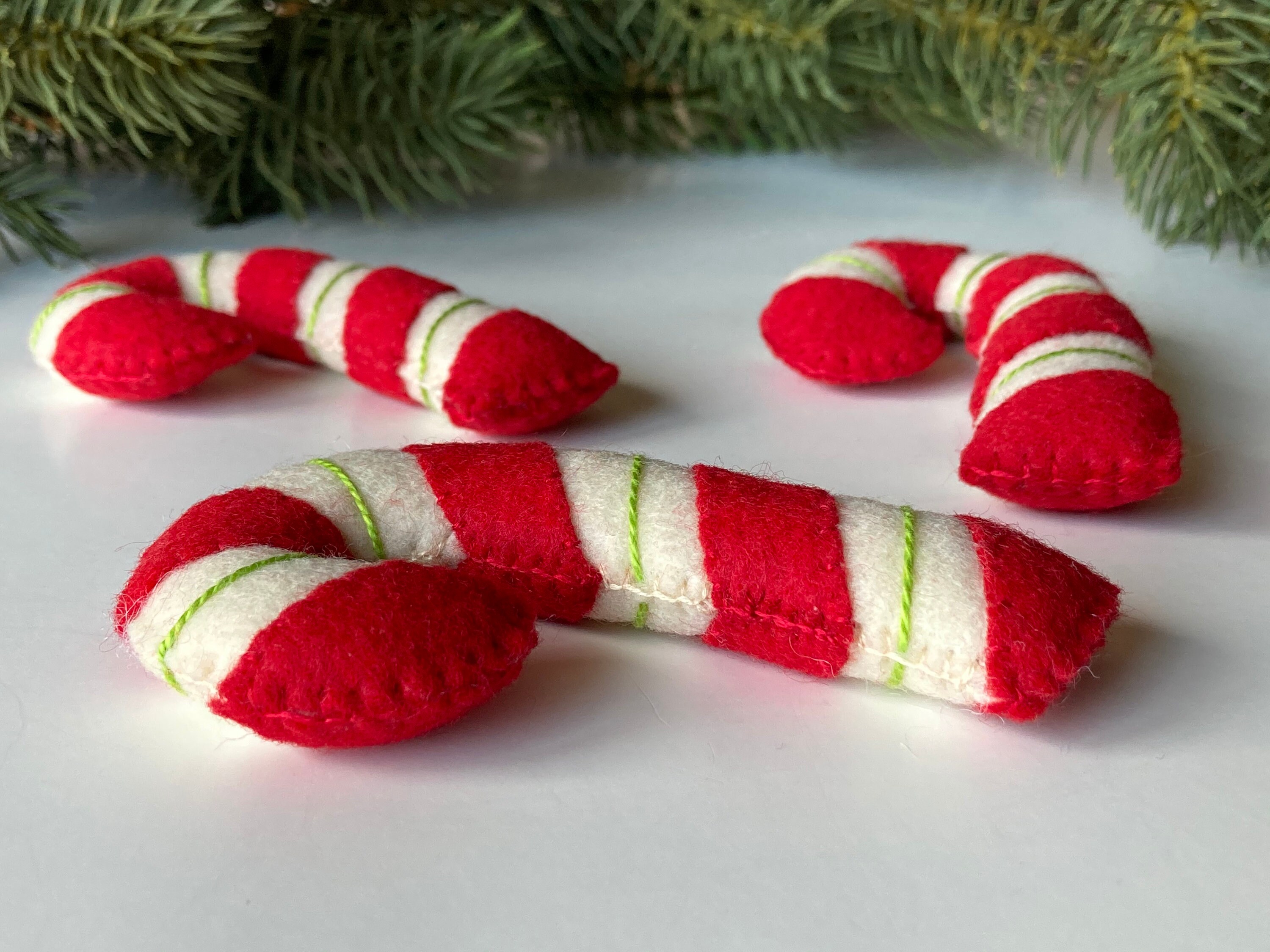 Pattern Candy Cane Felt Ornament Pdf for Hand Sewing Christmas ...