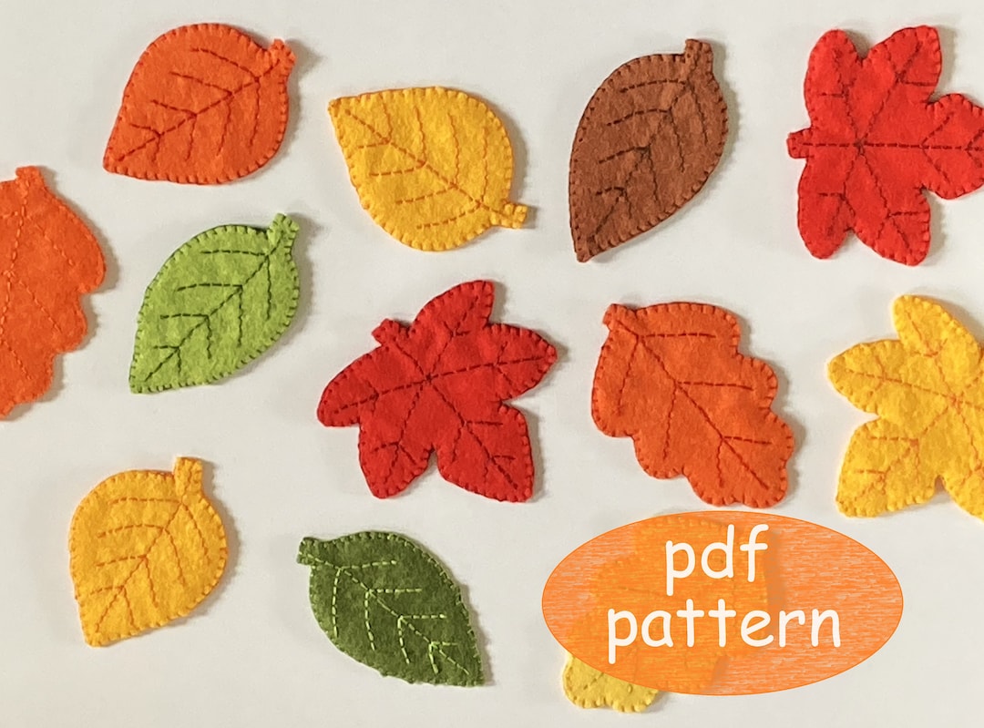 Felt Leaf Pattern for Hand Sewing Garland, Fall Decorating, Autumn ...