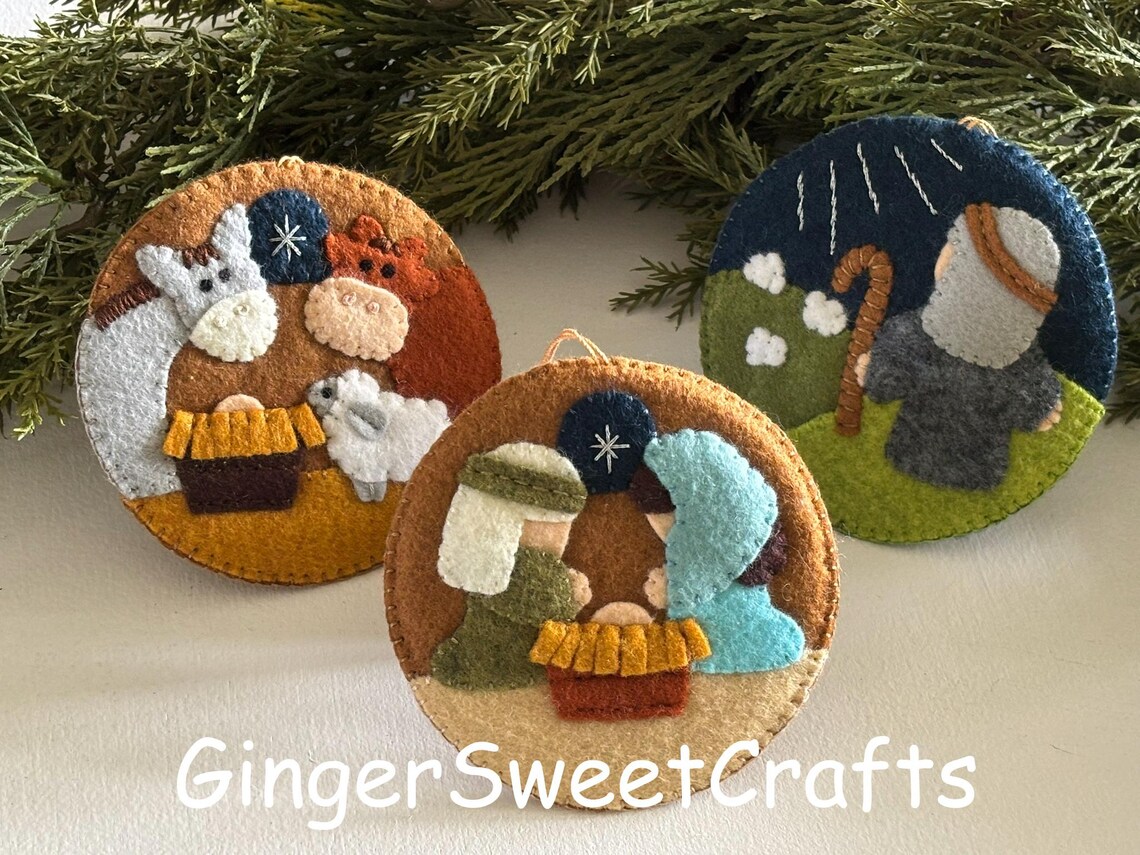 PATTERN Nativity Scene Felt Christmas Ornaments Pdf Bundle- Hand Sewing ...