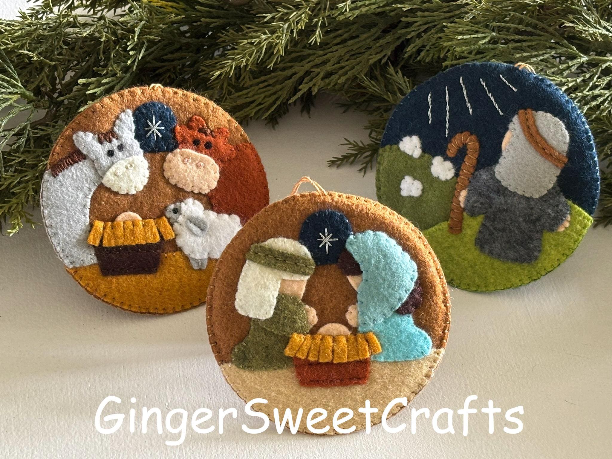 PATTERN Nativity Scene Felt Christmas Ornaments Pdf Bundle- Hand Sewing ...
