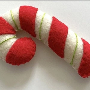 Pattern Candy Cane Felt Ornament Pdf for Hand Sewing Christmas ...