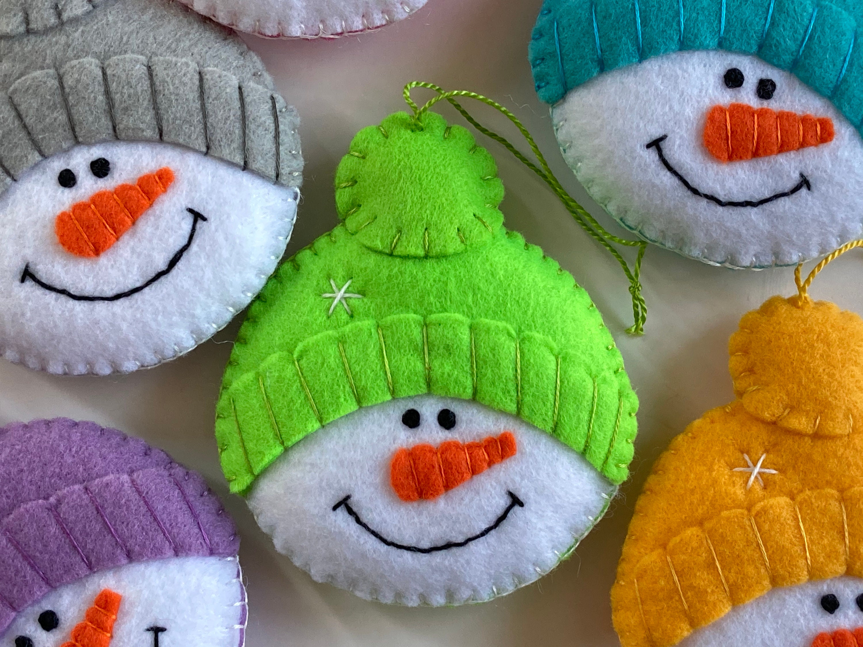 Felt PATTERN Snowman Face Ornament Snowman Head Christmas - Etsy