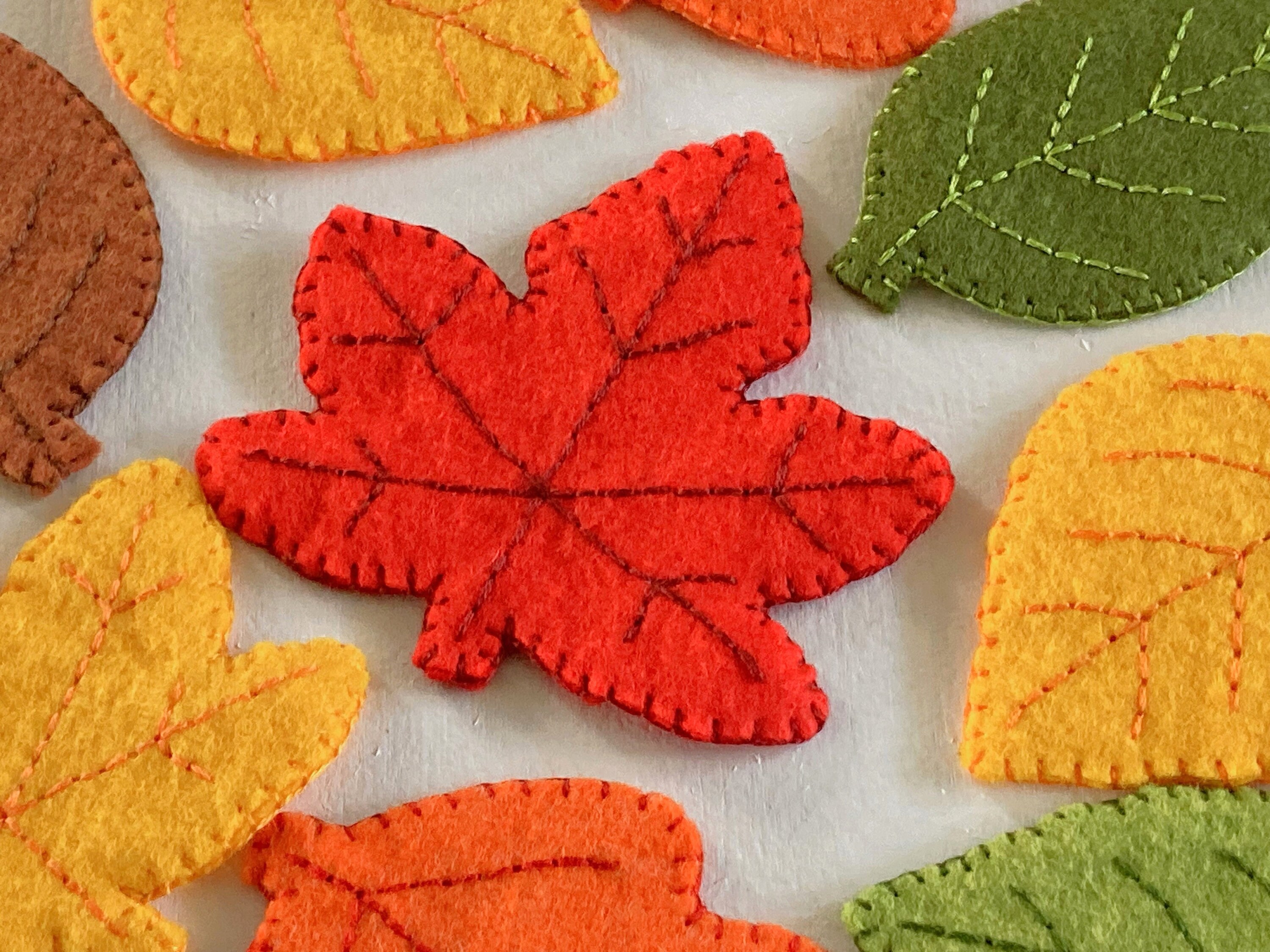 Felt Leaf Pattern for Hand Sewing Garland, Fall Decorating, Autumn ...