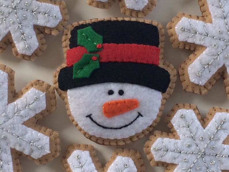 Pattern Top Hat Snowman, Snowflake Felt Christmas Decorations Pdf for ...