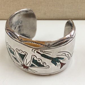 Vintage Native American Navajo Signed "j NEZZIE " Turquoise and Coral ...