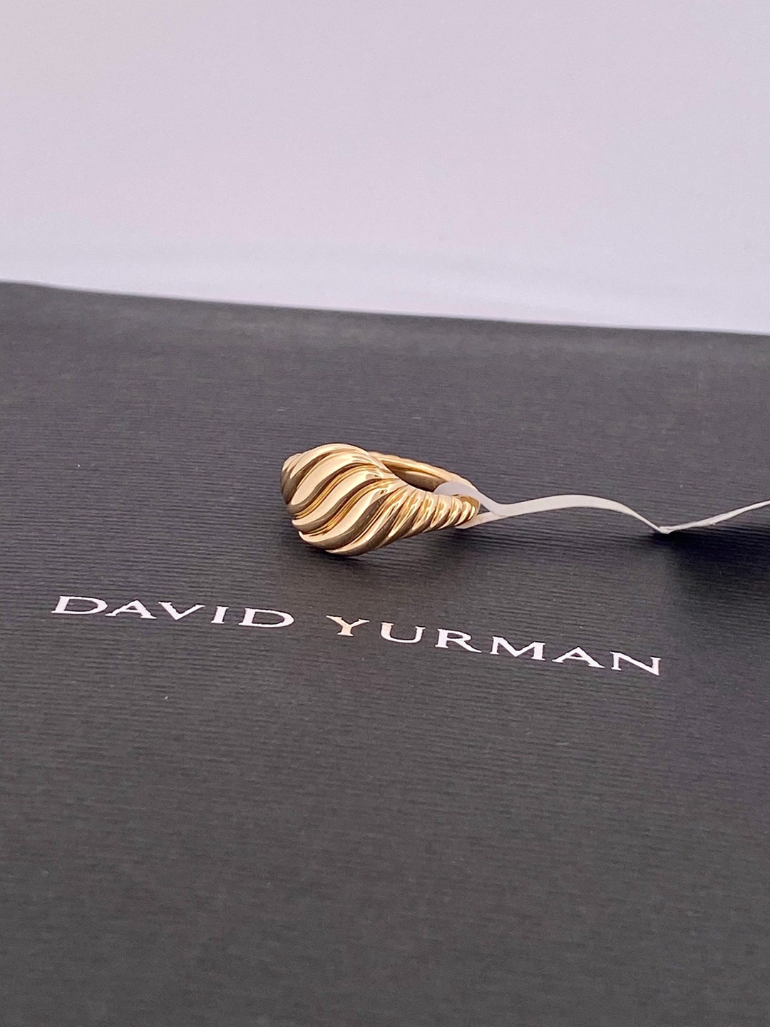 New With Tag David Yurman 18K Yellow Gold Sculpted Cable Pinky Ring ...