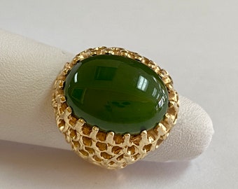 14k Jade Ring - Etsy