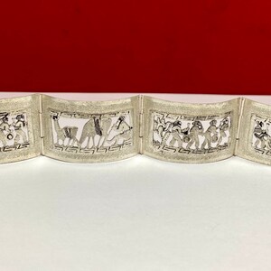 Vintage Peruvian 900 Silver Lama/ Alpaca Panel Pictograph Women's ...