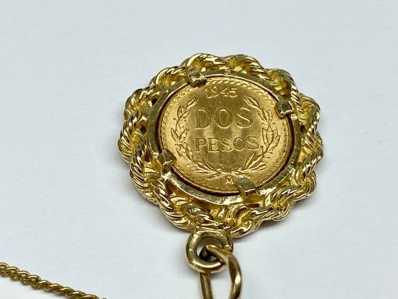 1945 Dos Pesos 2 Pesos Gold Coin In 14K Yellow Gold R… - Gem