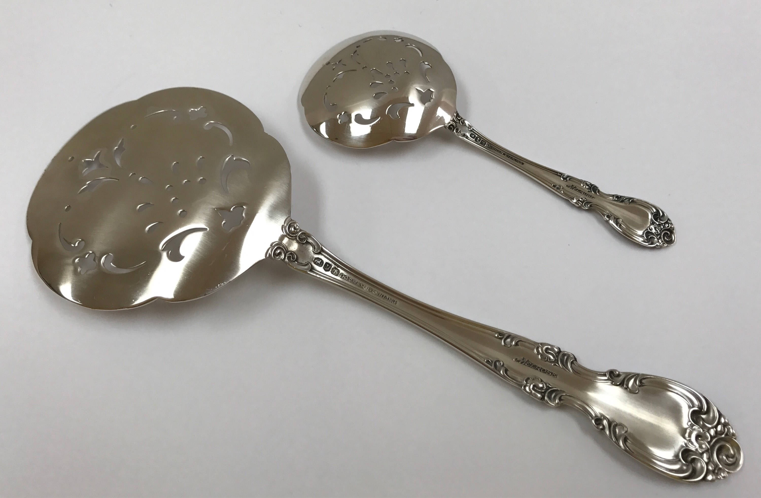 Vintage Gorham Melrose Pattern Sterling Silver Serving Spoon Set ...