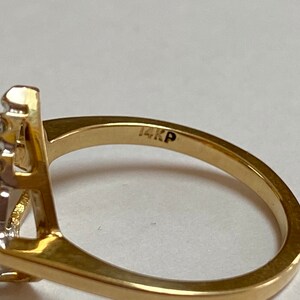14K Yellow Solid Gold Heart Diamond Ring!!!!! Size 5 1/2 - Etsy