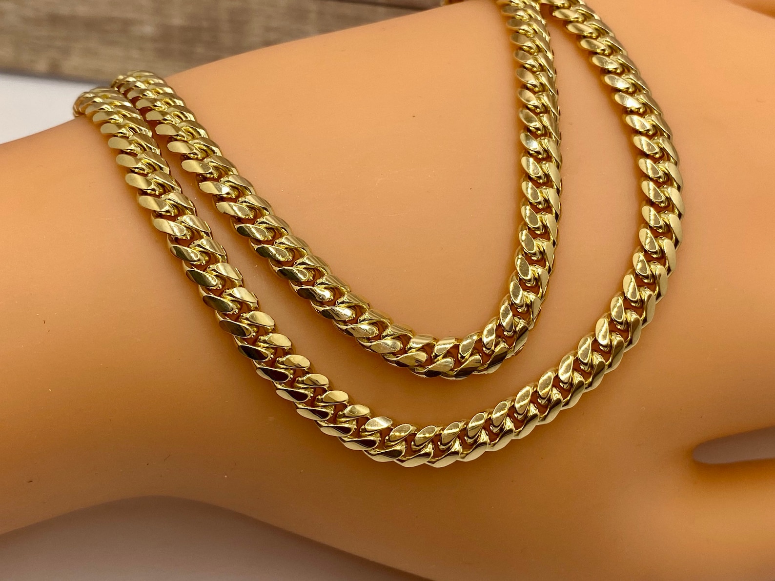Italy Heavy 18K Solid Yellow Gold 24" Cuban Link Chain Necklace!!!! - Etsy