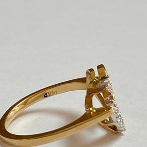 14K Yellow Solid Gold Heart Diamond Ring!!!!! Size 5 1/2 - Etsy