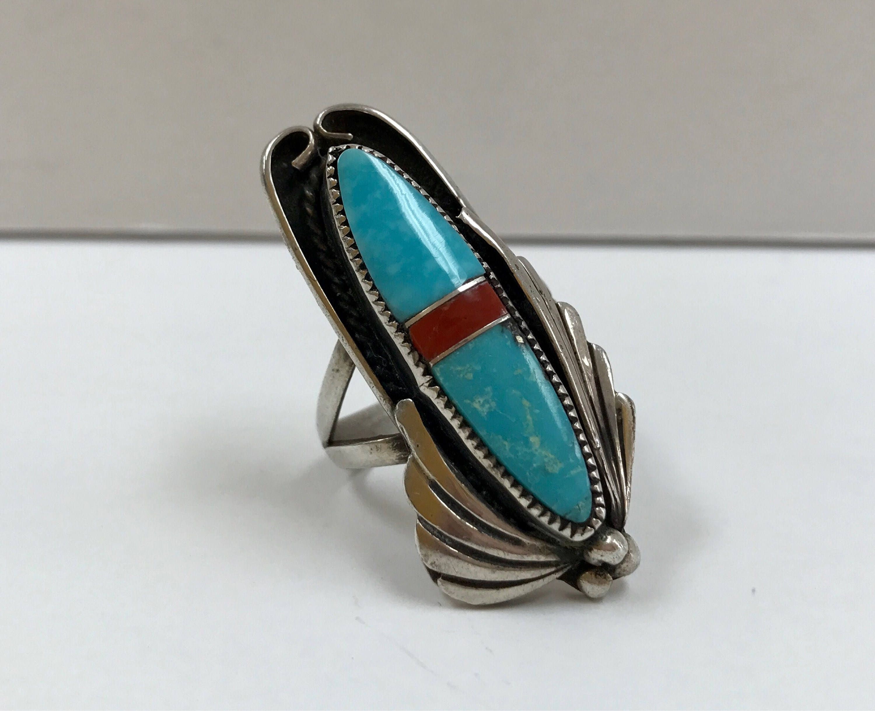 Old Pawn Vintage Native American Natural Green Turquoise And | Etsy