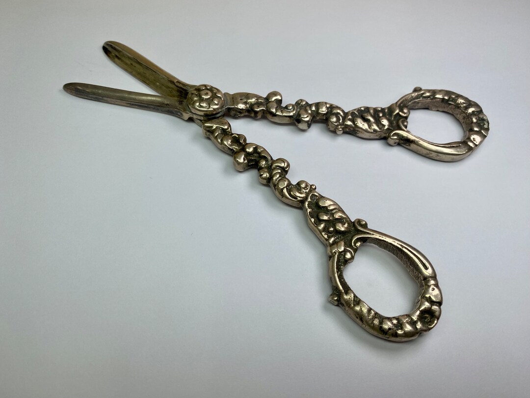 Vintage Solid Sterling Silver Grape Vine Scissor - Etsy