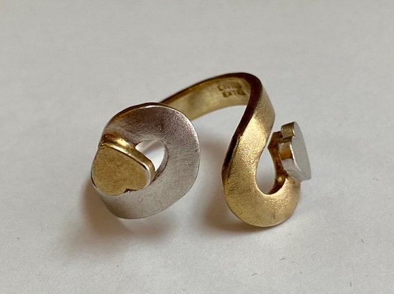 925 Sterling Silver "Living Extra" Handmade Hammered … - Gem