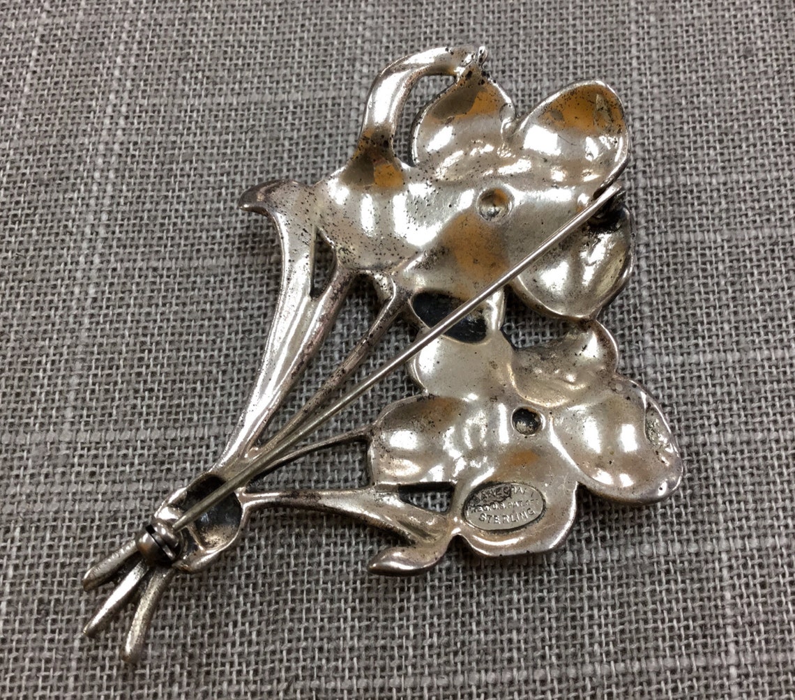 Vintage 925 Sterling Silver Flower Brooch/pin Free US Shipping!!! - Etsy