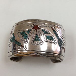 Vintage Native American Navajo Signed "j NEZZIE " Turquoise and Coral ...