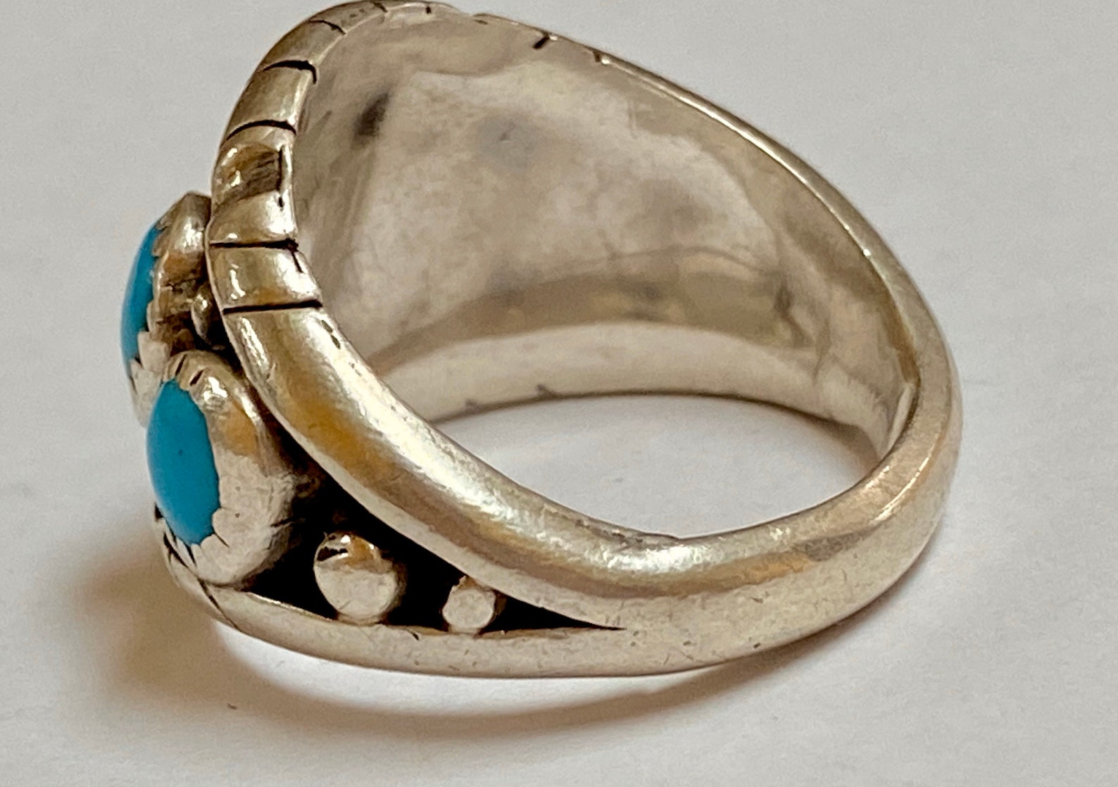 Vintage Handmade Native American Sterling Silver Ring With - Etsy