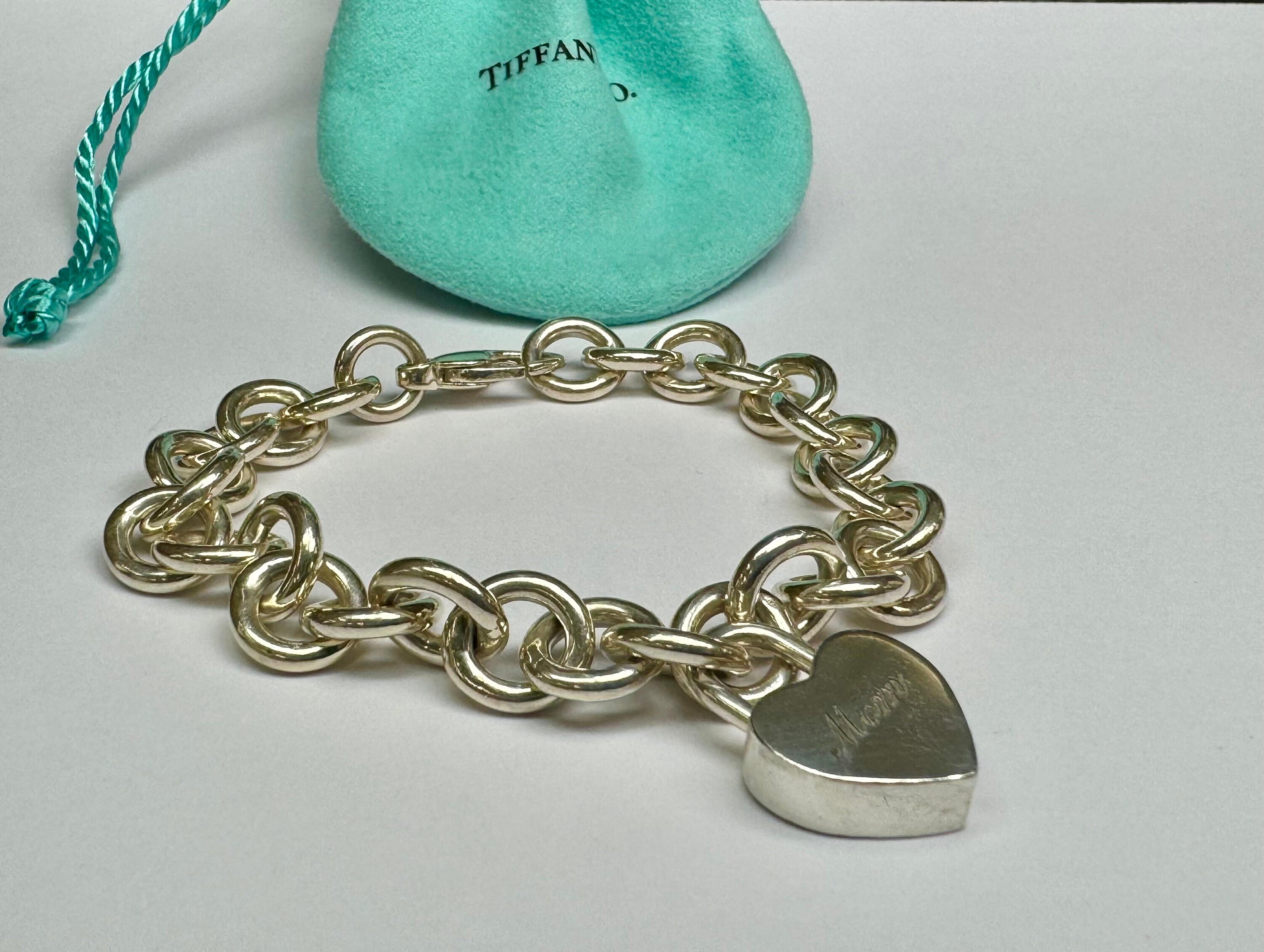 Tiffany & Co 925 Sterling Silver Bracelet With Engraved Tiffany & Co 925 Sterling Silver Bracelet With Engraved