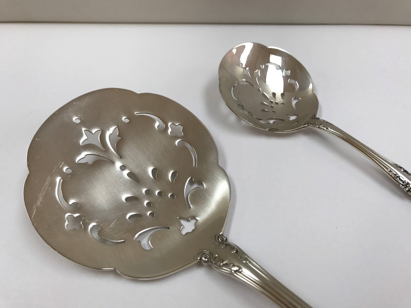 Vintage Gorham Melrose Pattern Sterling Silver Serving Spoon Set ...